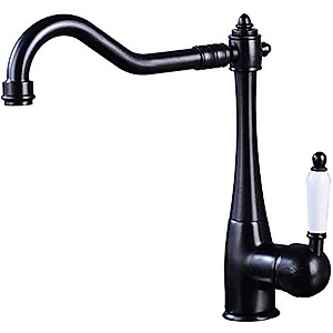Bathtub Faucet Nostalgia Kitchen Mixer Sink Faucet Country House,Single Lever Mixer Water Tap with Ceramic Brass Handles,360 ° Swivel Ceramic Handles