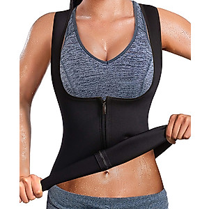 GAODI Women Waist Trainer Vest Slim Corset Workout Sweat Tank Top Zipper Compression Shirt Sauna Suit Body Shaper