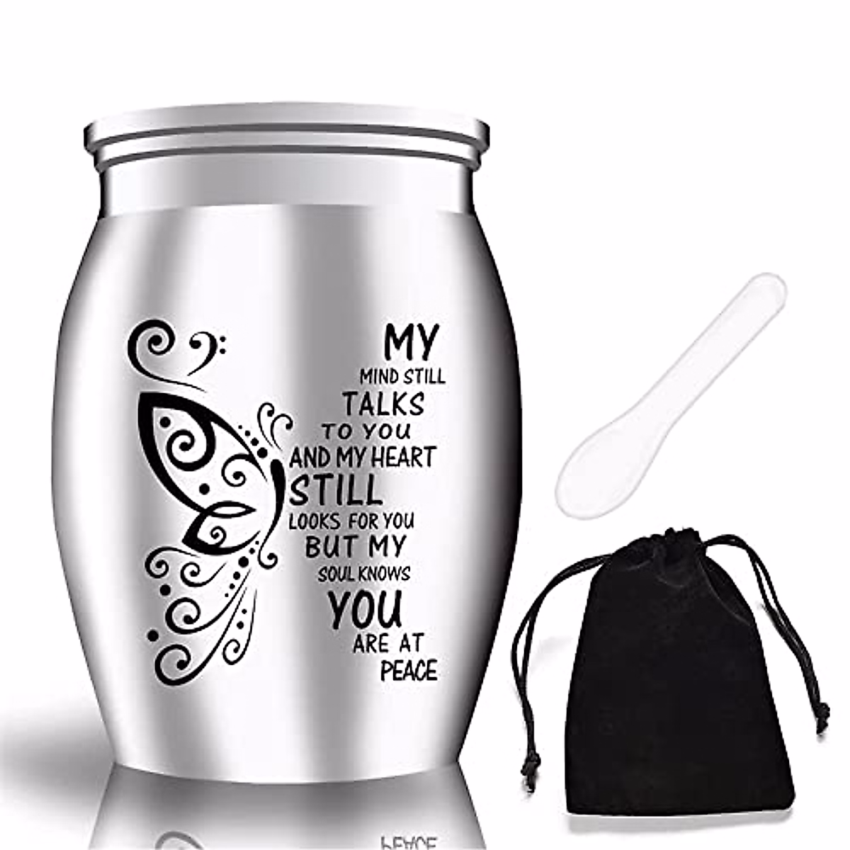 Butterfly Small Keepsake Urn for Ashes,Butterfly Mini Urn for Human Ashes 316L Stainless Steel Pet Cremation Urns 1.58” x 1.2” Small Ash Urn for Dog and Cat Ashes (Butterfly)