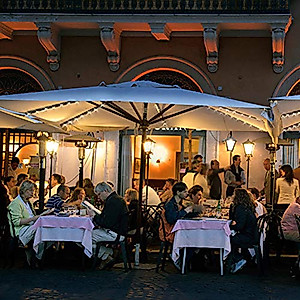 ibasenice Christmas Lights Decoration 72 LED Solar Umbrella Light String Outdoor Waterproof Parasol Light Strip Low Power Consumption Light Lamp for Home Garden Patio (Warm White)