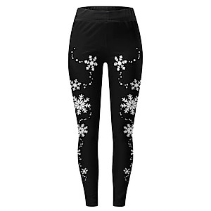 AMDBEL Womens Fall Leggings,Tops to Wear with Leggings, Women's High Waist Workout Leggings Christmas Printed Gym Tummy Control Yoga Pants