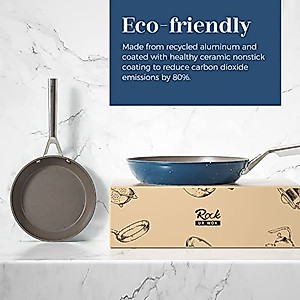 Rockurwok 6 Pcs Ceramic Nonstick Cookware Set, Durable Pots and Pans Set, Inducton, Dishwasher & Ovens Safe, Free of PFAS & PTFE, Sapphire Blue