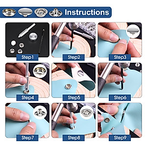 323 Piece Canvas Snap Kit, Meifuly Marine Grade Stainless Steel (Caps, Sockets, Screws, Fabric Base Components) for DIY Cover, Canvas Snap Kit with Material Hole Punch and Setting Tools