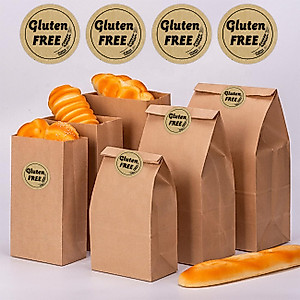1 inch Gluten Free Brown Kraft Stickers Gluten Food Rotating Label Stickers for Gluten Free Food Retail Package 500pcs