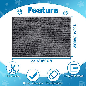 ENONCI 23.6x15.8 Cat Wall Scratcher Mat with Nano Tape,Anti Cats Scratch Furniture Couch Carpet Corner Protector for Indoor,Trimmable Cat Scratching Pad Board Sofa Replacement
