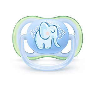 Philips AVENT Ultra Air Pacifier, 0-6 Months, Elephant,Lion, 4 Pack, SCF085/07