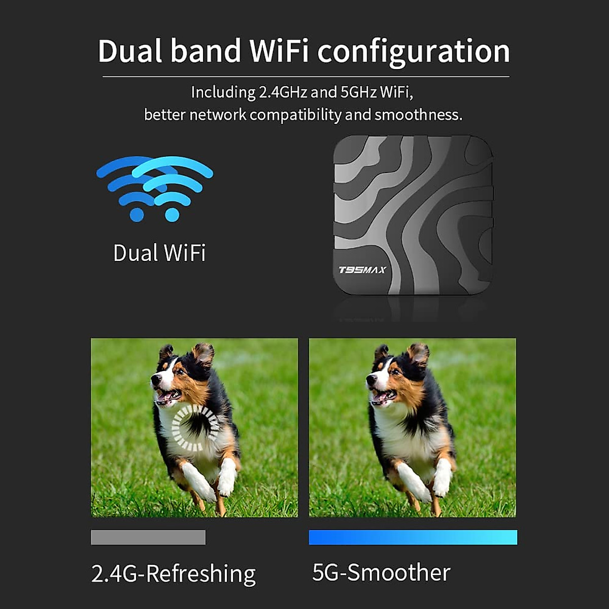 Android TV Box, T95MAX Android Box 2GB RAM 16GB ROM, Quad Core Android 12.0 Box with Wireless Keyboard Support 2.4G/5.0GHz Dual WiFi 100M Ethernet Ultra HD 6K TV Box