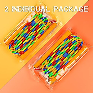 Supertrip Double Dutch Jump Rope Soft Beaded Jump Rope Long Jump Rope 16 FT 2 Pack, Jump Ropes For Women Adult Kids Adjustable Skipping Rope Long Enough for 4-5 Jumpers Orange
