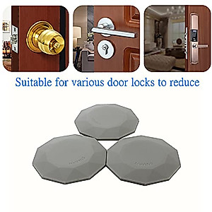 Door Stops Wall Protector 3" (3 PCS) with Strong 3M Adhesive - Quiet and Shock Absorbent Silicone Wall Protectors from Door Knobs - Larger Door Bumper to Protect Every Wall Surface (Gray）