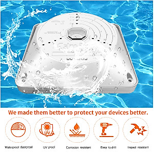 (Universal Camera Junction Box) Security Camera Box, Wall Ceiling Mount Bracket Hide Cable, Outdoor Cable Box Enclosure, Plastic Base Boxes, CCTV Dome Bullet Camera Cover, Bit Waterproof (4 Pack)