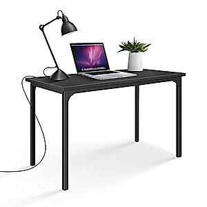 YSSOA Modern Design, Simple Style Table Home Office Computer Desk for Working, Studying, Writing or Gaming, 47" D x 23.6" W x 29.5" H, Black