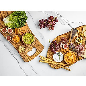 SOLTAKO 4 small dip bowls set - olive wood tapas bowls - small Mediterranean bowl for olives & BBQ sauces - dip bowl for charcuterie boards - charcuterie accessory - Ø 4"