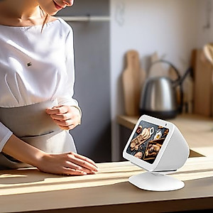 SOKUSIN Stand for Echo Show 5 (3rd Gen) - Adjustable Tilt Smart Sceen Display Stand Table Mount Holder, Magnetic Anti-Slip Base, Compatible with Echo Show 5 3rd Generation (White)