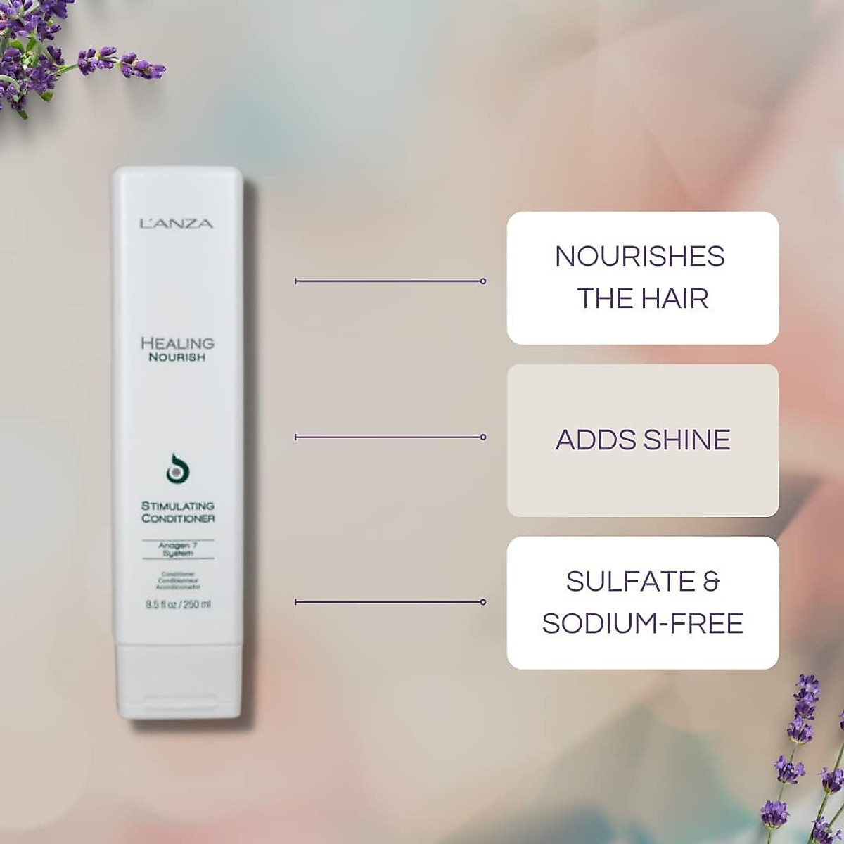 L'ANZA Healing Nourish Stimulating Conditioner, Encourages Healthy Hair Growth While Eliminating Dead Skin Cells, Sebum, Residue & DHT, for a Healthy and Fresh Hair and Scalp (8.5 Fl Oz)