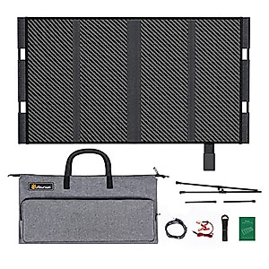 Foursun 100W Portable Solar Panel, Foldable Shingle Solar Panel for Power Station, 18V Solar Battery Charger，IP67 Waterproof，Independent Support Rod, for Solar Generator, Power Bank, 12V Car Battery