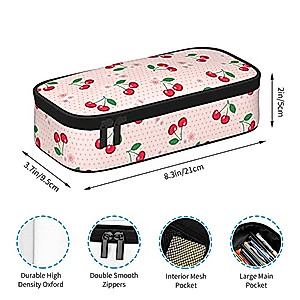 Cherry Blossom Pencil Case Pink Pen Bag for Women Girls with Zipper and Compartment Cute Portable