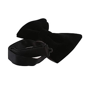 Lovacely Mens Oversized Velvet Bow Tie Solid Color Formal Tuxedo Pre-Tied Big Bowtie 220506