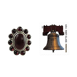 NOVICA Artisan Handmade Garnet Cocktail Ring Floral Jewelry Sterling Silver Red India Bollywood Birthstone [crownbezel 1 in L x 0.8 in W x 0.4 in H Band Width 3 mm W] ' Scarlet Petals'