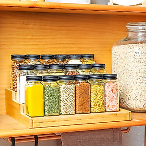 ComSaf 6Pcs 4oz Glass Spice Jars with Shaker Lids, 21 Labels, Spice Jars Trial Set & Supplement Set, Empty Spice Containers and Square Spice Bottles for Kitchen and Seasoning