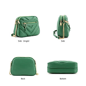 MAXWISE Women Zipper Pocket Crossbody Bag Shoulder Purse Fashion Travel Bag with Multi Pockets (Green)