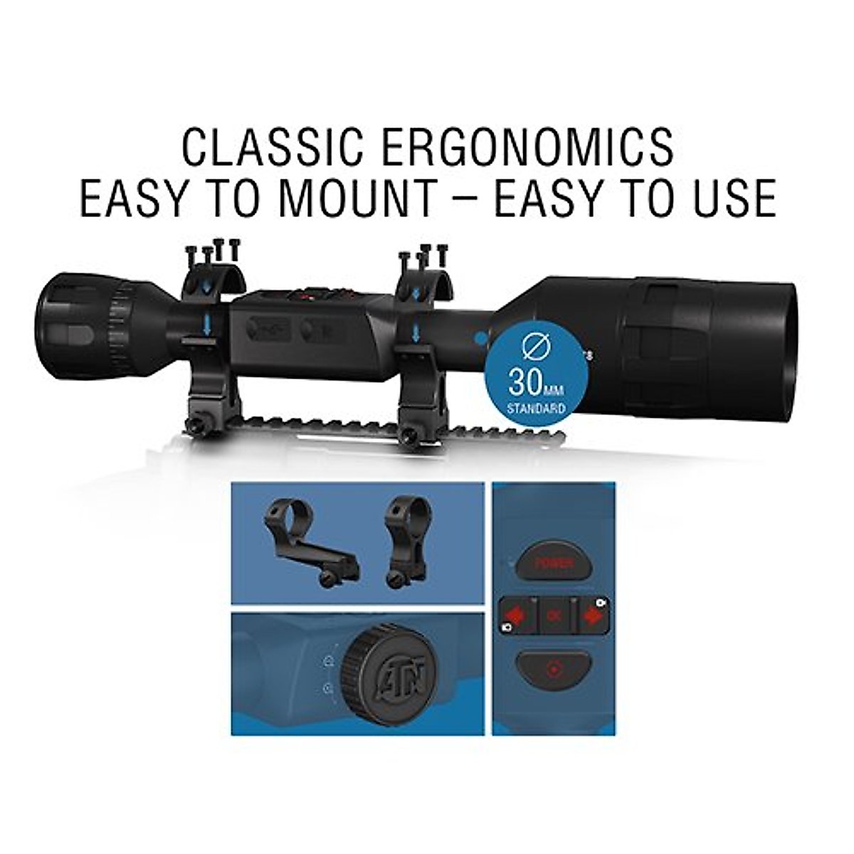 ATN ThOR 4 1.25-5x, 384x288, Thermal Rifle Scope w/Ultra Sensitive Next Gen Sensor, WiFi, Image Stabilization, Range Finder, Ballistic Calculator and IOS and Android Apps , Black