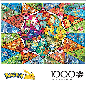 Buffalo Games - Pokémon - Stained Glass Starters - 1000 Piece Jigsaw Puzzle for Adults Challenging Puzzle Perfect for Game Nights