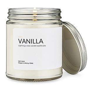 1OAK Soy Wax Scented Candles (Vanilla) - Soy Candles for Home Scented - Long Burning Candles Premium - Hand-Poured (9oz.)