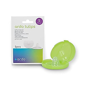Ardo Tulips Contact Nipple Shields for Breastfeeding, Made in Switzerland, 2 Count with Carrying Case, BPA Free (S, 16mm)