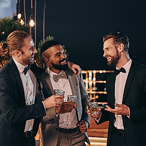 KAVE 22 Spinning Whiskey Glasses - Elegant Bourbon Glasses with Ice Ball Mold - Thick, Scotch Glasses Set of 4 - Luxurious Gift for Whisky Enthusiasts, Old-Fashioned Rotating Glass