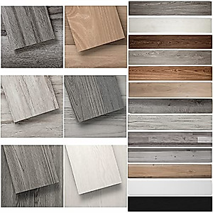 LUCiDA SURFACES Luxury Vinyl Floor Tiles-Peel & Stick Adhesive Flooring for DIY Installation-5 Sample Wood-Look Planks-6 inch x 12 inch