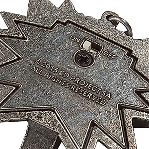 JINX The Witcher 3 Necklace with White Wolf Medallion + LED Eyes