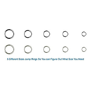 anezus Jump Rings for Jewelry Making Supplies with Jump Ring Pliers (1200Pcs Dull Silver and Bright Silver)