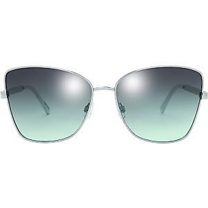 The Fresh Classic Crystal Elegant Women Beauty Design Sunglasses Gift Box (L175-Silver, Grey/Green)