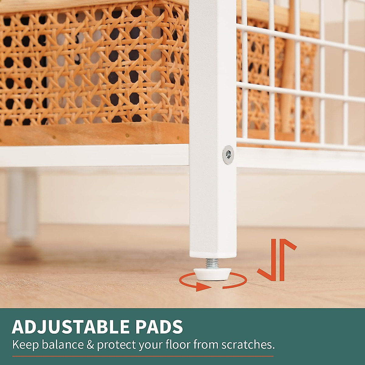 Yoobure Record Player Stand, 3-Tier White Side Table with Charging Station, Small End Table Nightstand with Vinyl Storage, Tall Beside Tables Turntable Stand for Album CD, Night Stand for Living Room