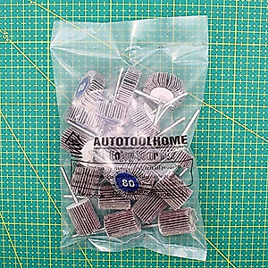 AUTOTOOLHOME 20PCS Abrasive Flap Wheel Sander 80 Grit 1/8" Shank Diameter 32mm 3/8" Thick and 1" Abrasive Sandpaper Flap Sanding Wheel Grinding Head Rotary Tool for Grinding and Polishing