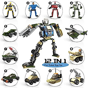 JMBricklayer Party Favors for Kids, 12 in 1 Robot Building Block Sets for Party Favors Goodie Bags Fillers Stocking Stuffers, Birthday Gifts,Classroom Prize Supplies