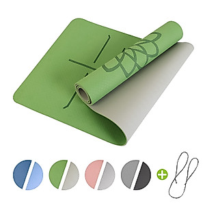 Mat Block Yoga Mat with Non-Slip 1/4" Thick Anti-Tear, High Density TPE Eco-Friendly Foam Material for Home, Pilates and Floor Exercises & Fitness, Green (72" L x 24" W)