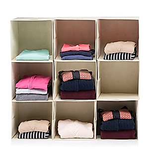 (8 PACK) Foldable storage boxes - Cube Basket storage bins - Beige collapsible