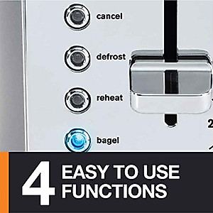 KRUPS KH732D50 2-Slice Toaster, Stainless Steel Toaster, 5 Functions with Cancel, Toasting, Defrost, Reheat and Bagel, Cord Storage, Silver