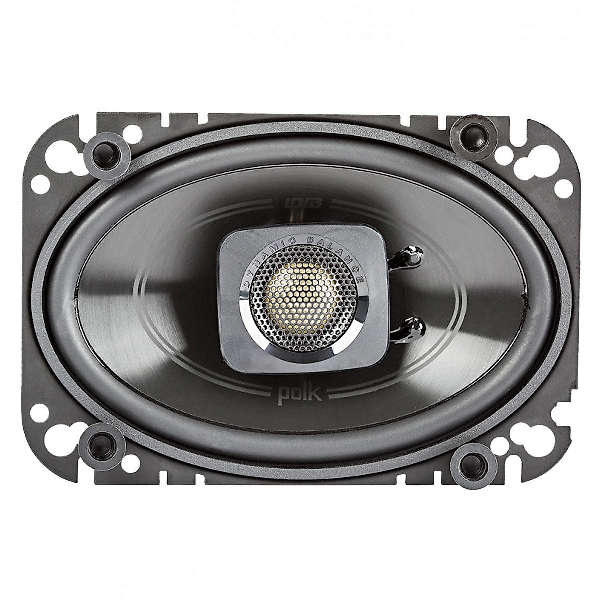 Polk Audio DB462 DB+ Series 4" x 6" Coaxial Speaker for Car & Marine, 2-Way Boat & Car Audio Speaker, 50-22kHz Frequency Response, Polypropylene Woofer Cone & 3/4" Silk Dome Tweeter, Easy Installation