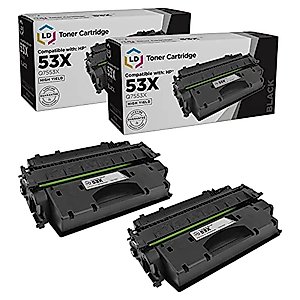 LD Products Compatible Toner Cartridge Replacement for HP 53X Q7553X High Yield (Black, 2-Pack) for use in HP Printer Laserjet P2015, P2015d, P2015dn, P2015x, M2727 MFP, M2727nf MFP, & M2727nfs MFP