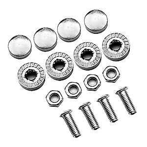 jeseny 16 PCS License Plate Fasteners Screws Rust Resistant Stainless Steel Screws, Screw Caps Covers Fasteners for License Plate Frame Zinc Alloy Buckle Car Motor Fixed Buckle