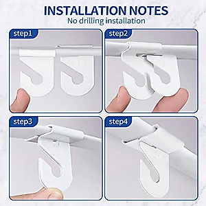 10 Pairs Drop Ceiling Hooks for Hanging,Suspended Track Ceiling Hanging Hooks,White Ceiling Tile Hooks,Classroom Ceiling Hooks,Hold up to 20 lbs, 1" W x 1½" H