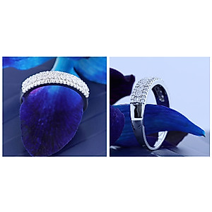 Dazzlingrock Collection 0.32 Carat (ctw) Round White Diamond Classic Row Half Eternity Style Elegant Stackable Wedding Band For Women 1/3 CT | 925 Sterling Silver, Size 9.5