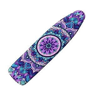 Yuuxorilu Mandala Ironing Board Cover Full Size Scorch Resistant Padding with Elastic Edge Iron Pad Covers Standard Boards, Hook and Loop Fastener Strap