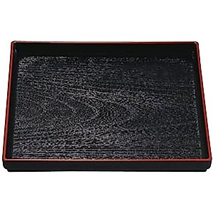 J-Kitchens Shaku 1 Equilateral Wood Grain Obon (Bon Tray Tray), Black Tenshu, Made in Japan