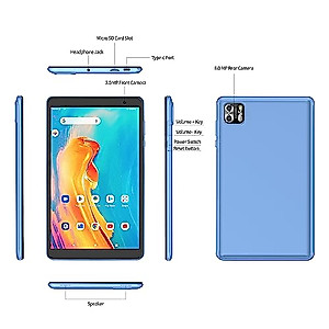 NEWISION 8 Inch Tablet,Android 13 Tablet 8GB(4+4Expand) RAM 64GB ROM,1TB Expand Computer Tablet PC 1280x800 HD IPS Screen 5000mAh Battery,Dual Camera, WiFi,Type C,Tableta (Blue)