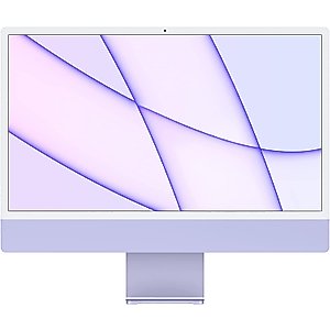 2021 Apple iMac with Apple M1 Chip with 8-core CPU (24-inch, 8GB RAM, 512GB SSD Storage) (QWERTY English) Purple (Renewed)