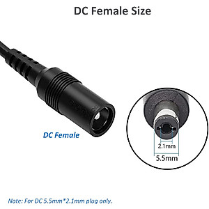 ANLINK DC Power Splitter Cable-2 Pack Black, 1 Female to 2 Male 5.5mm*2.1mm Power Output Adapter Cord for CCTV Security Cameras, LED Strip Lights and More (2 Pack, 1 to 2 Way)