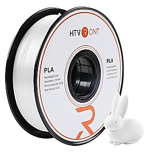 HTVRONT PLA 3D Printer Filament - White PLA Filament 1.75mm, 1KG Spool(2.2lbs), Dimensional Accuracy +/- 0.02mm, No Breaking & Tangling, Clog Free 3D Printing Filament Suitable for Most FDM Printer